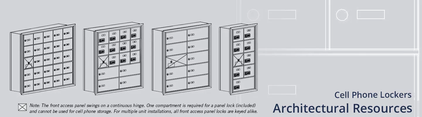 Architectural Resources - Cell Phone Lockers Recessed Mounted with ...