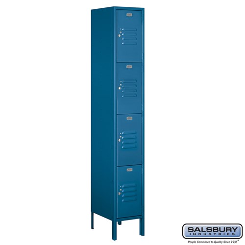 12" Wide Four Tier Standard Metal Locker - 1 Wide - 6 Feet High - 15 ...