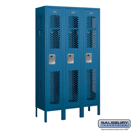 12" Wide Single-Tier Vented Metal Locker - 5ft High