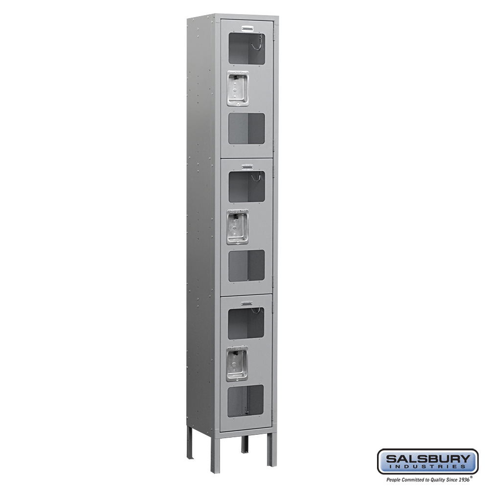 See-Through Metal Locker - Triple Tier - 1 Wide - 6 Feet High - 12 ...