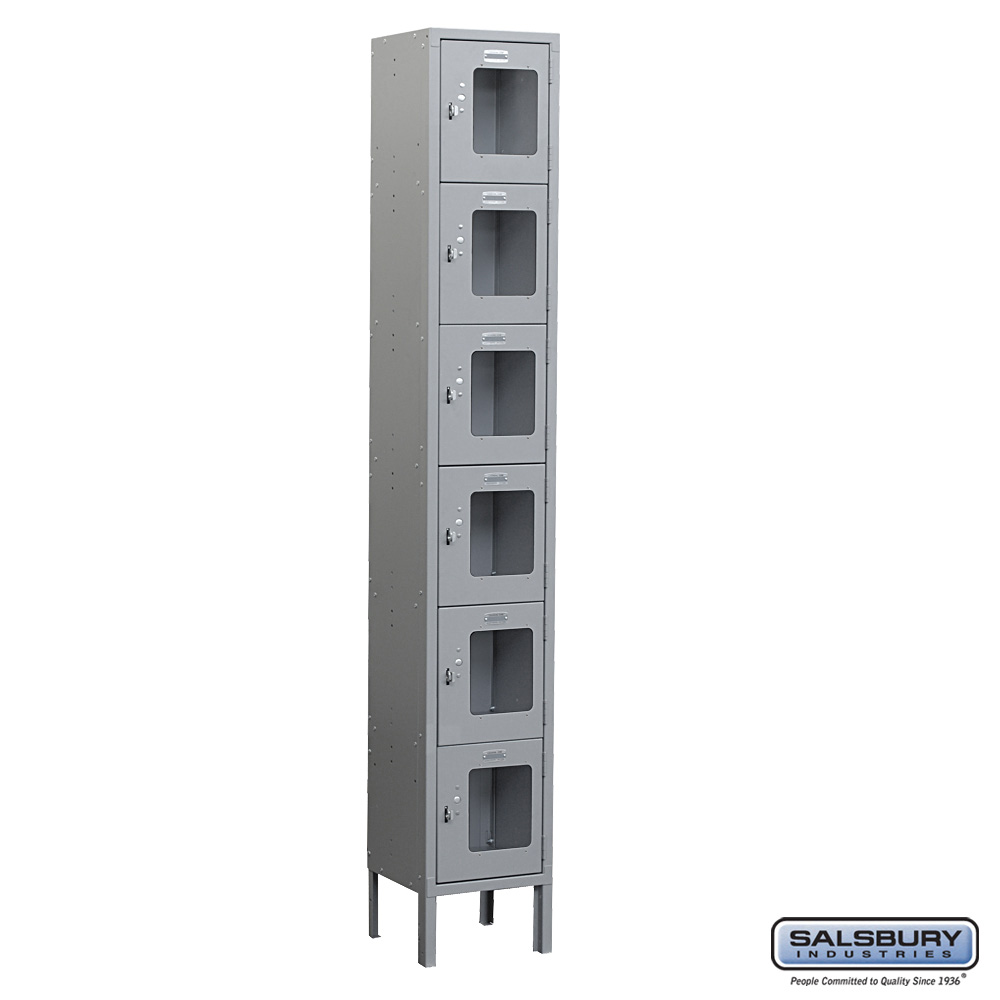 See-Through Metal Locker - Six Tier Box Style - 1 Wide - 6 Feet High ...